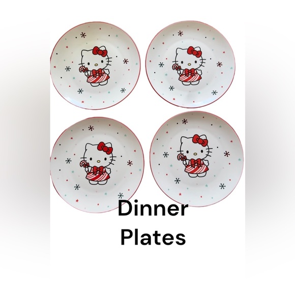 Hello Kitty | Holiday | Hello Kitty Holiday Dinner Plates 4 Piece ...